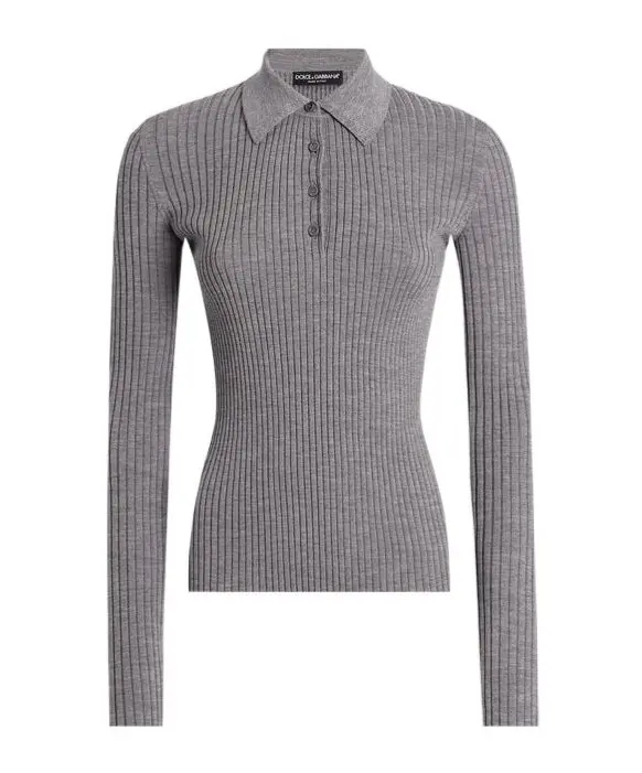 Dolce & Gabbana Ribbed Polo Top