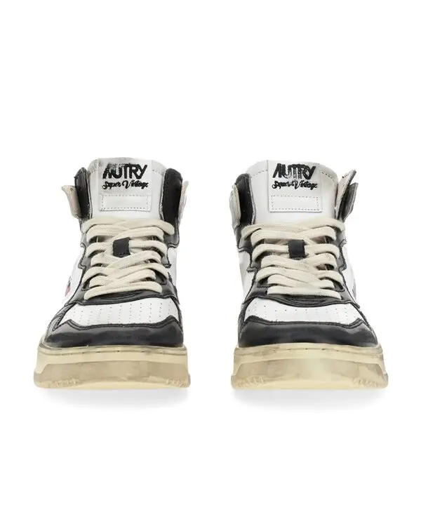 AUTRY Distressed High-top Lace-up Sneakers