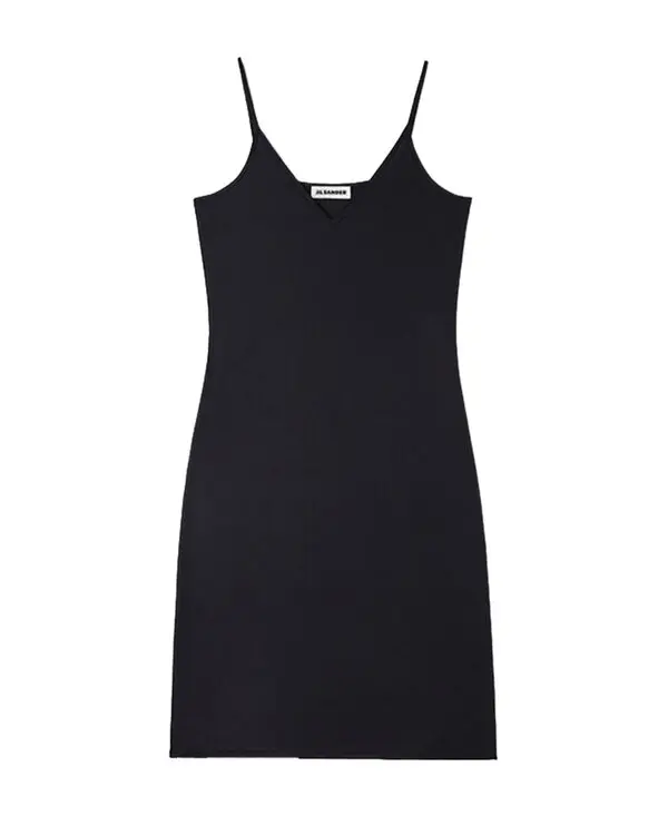 JIL SANDER V-neck Sleeveless Slip Mini Dress