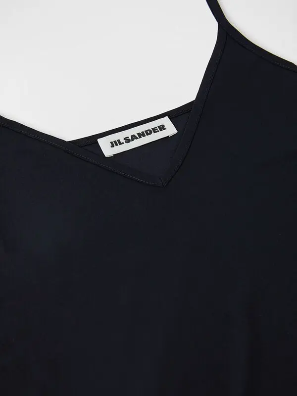 JIL SANDER V-neck Sleeveless Slip Mini Dress