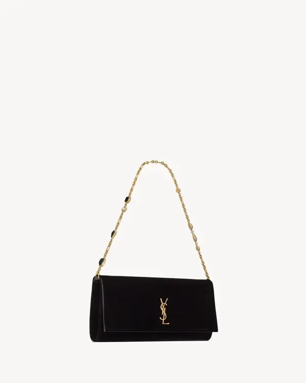 Saint Laurent Kate Clutch In Velvet