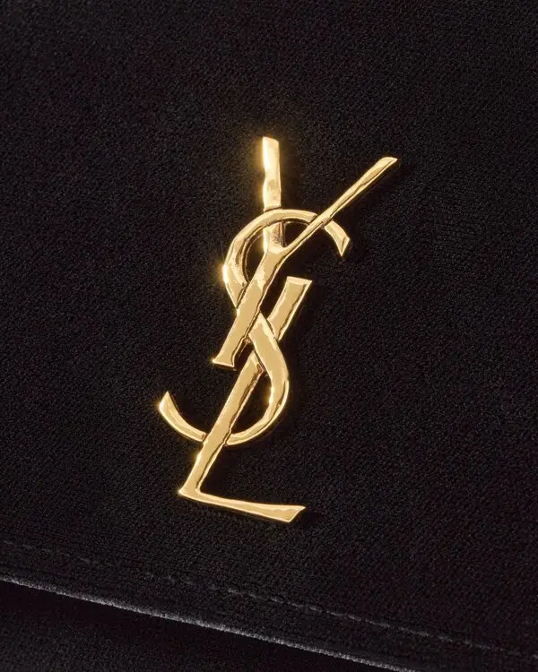 Saint Laurent Kate Clutch In Velvet