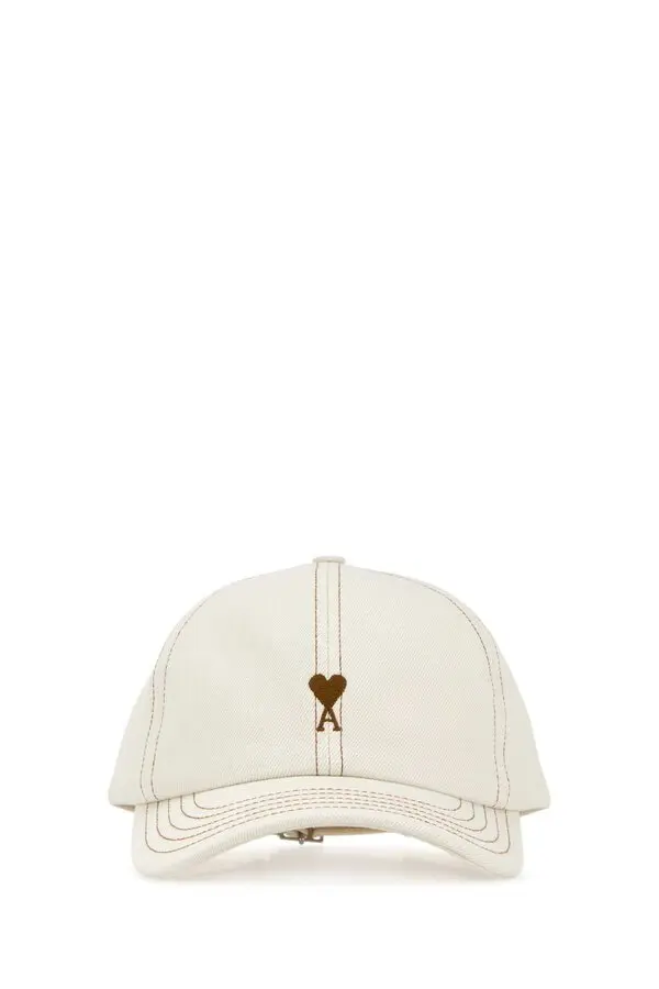 AMI Paris Ivory Denim Baseball Cap