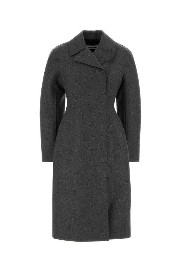 JIL SANDER Virgin Wool Overcoat - Gray