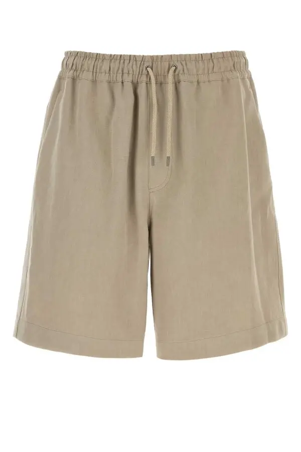 Giorgio Armani Dove Grey Linen Bermuda Shorts