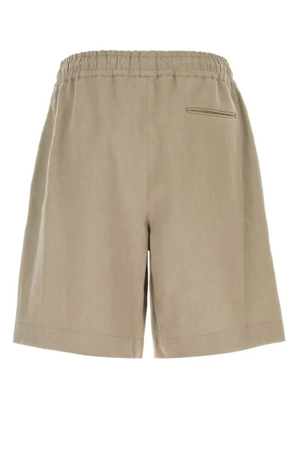 Giorgio Armani Dove Grey Linen Bermuda Shorts