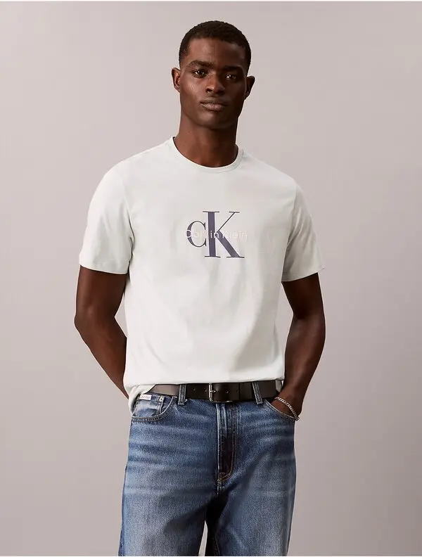 Calvin Klein Monologo Tee - Sky Gray