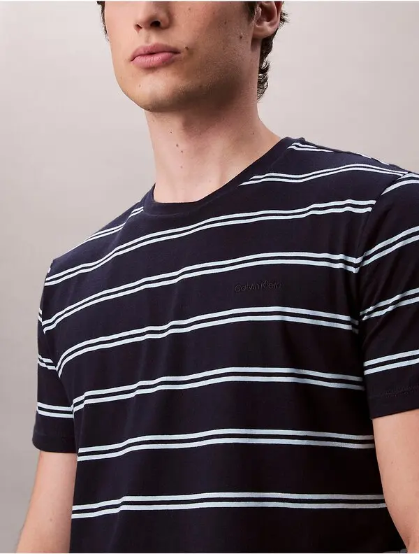 Calvin Klein Liquid Touch Stripe Crewneck T-shirt