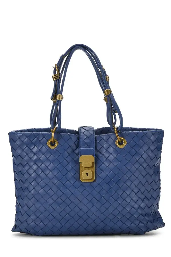 Bottega Veneta Intrecciato Capri Tote - Blue