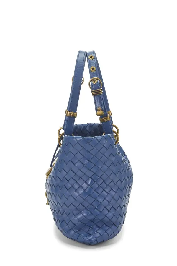 Bottega Veneta Intrecciato Capri Tote - Blue
