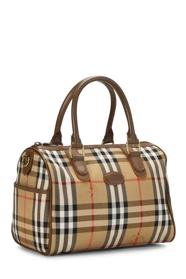 Burberry Haymarket Check Boston Bag - Brown
