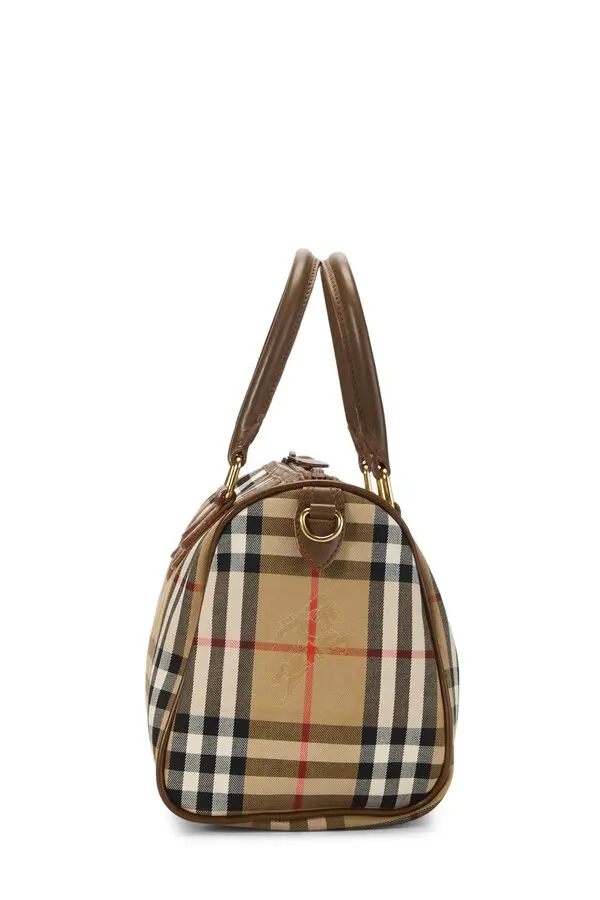 Burberry Haymarket Check Boston Bag - Brown
