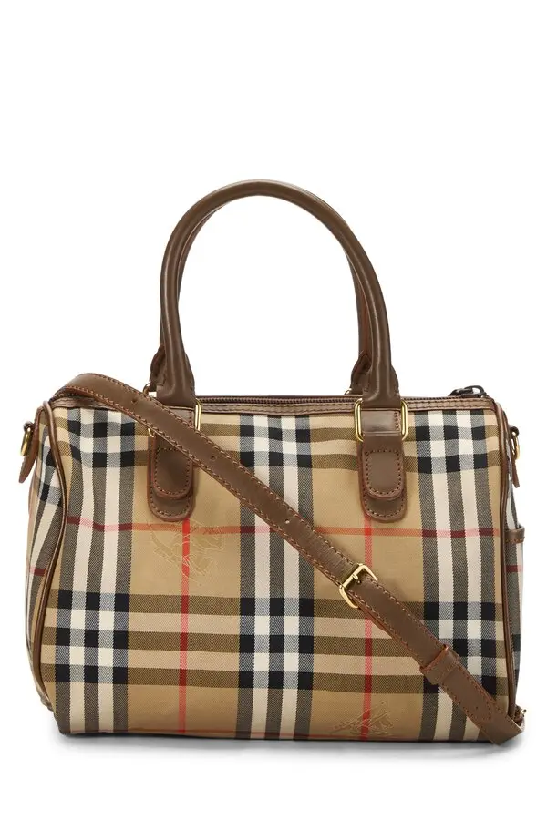 Burberry Haymarket Check Boston Bag - Brown