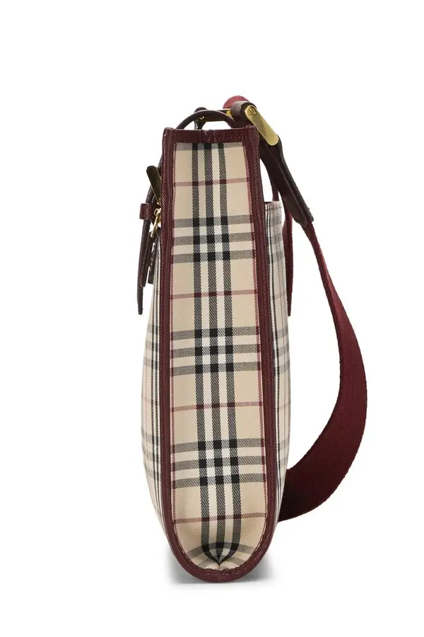 Burberry House Check Jacquard Crossbody - Burgundy