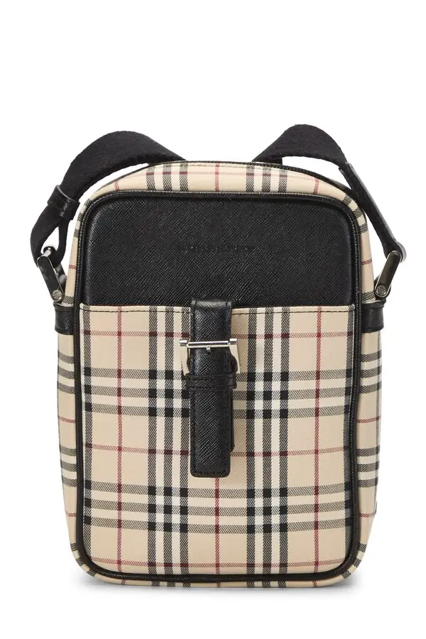 Burberry Jacquard House Check Vertical Camera Bag