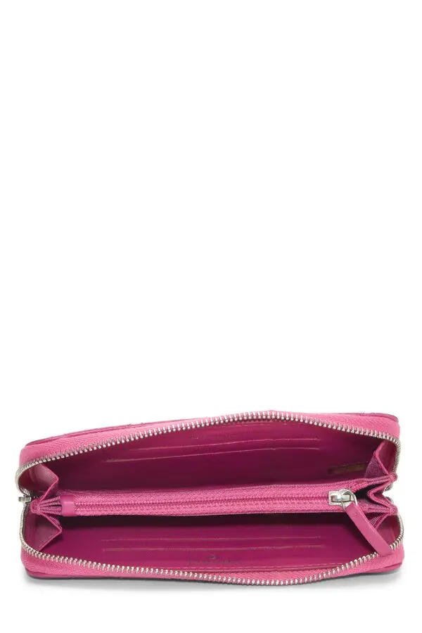 Chanel Quilted Lambskin Compact Zip Around Wallet