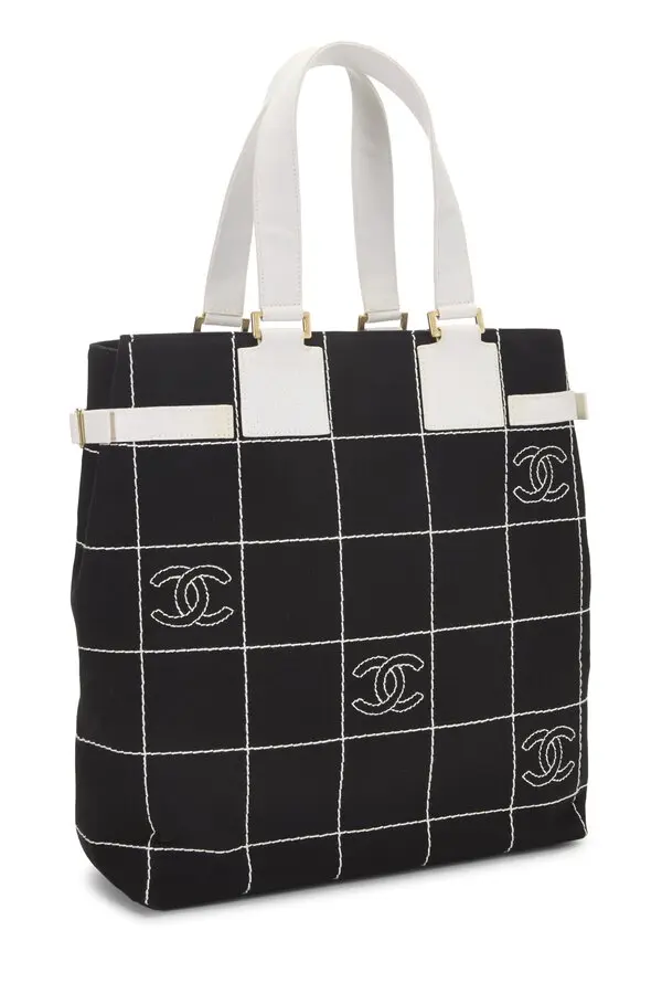 Chanel Canvas Chocolate Bar Tote