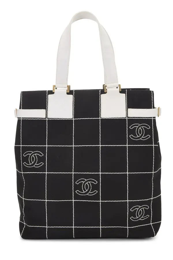 Chanel Canvas Chocolate Bar Tote