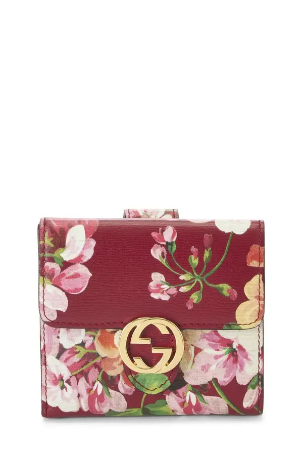 Gucci Blooms Coated Canvas Wallet - Red