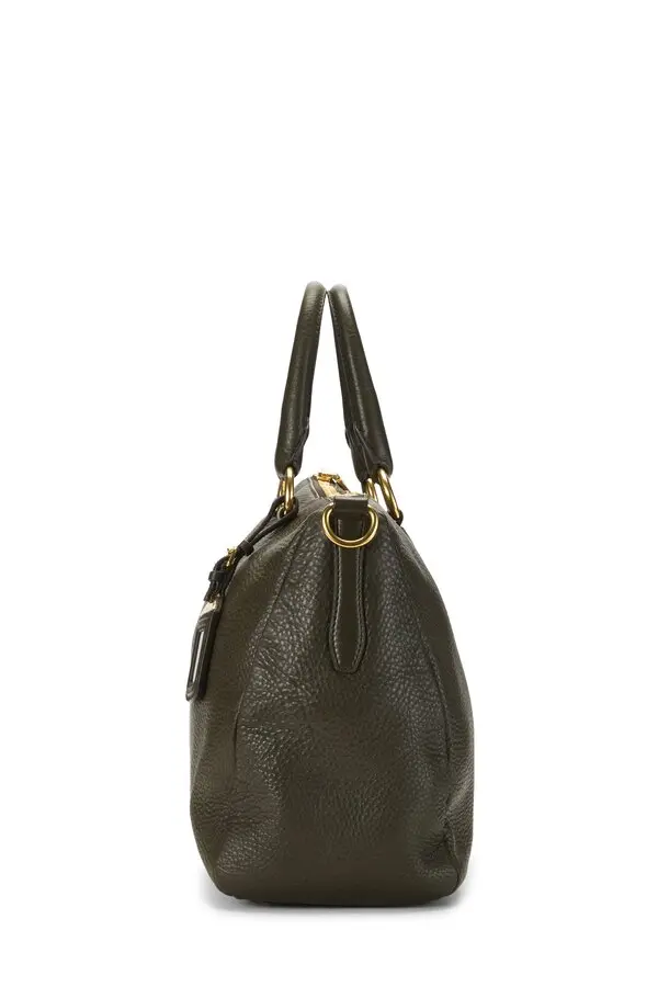 Prada Vitello Daino Convertible Bauletto Handbag - Green
