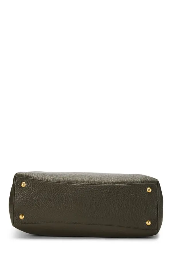 Prada Vitello Daino Convertible Bauletto Handbag - Green