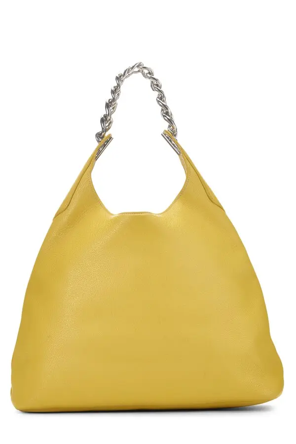 Prada Vitello Daino Chain Hobo - Yellow