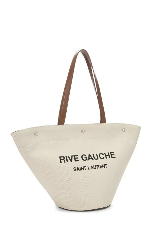 Saint Laurent Linen Rive Gauche Bucket Tote