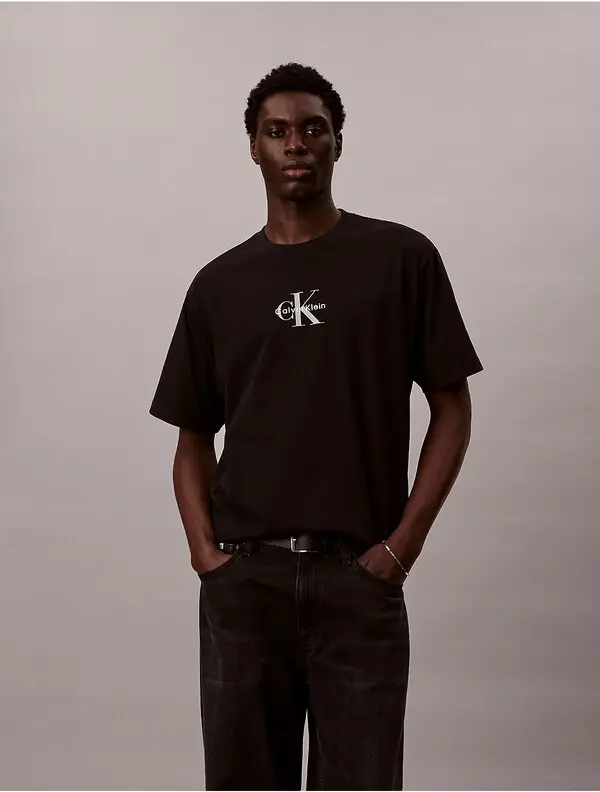 Calvin Klein Monologo Relaxed Tee - Black