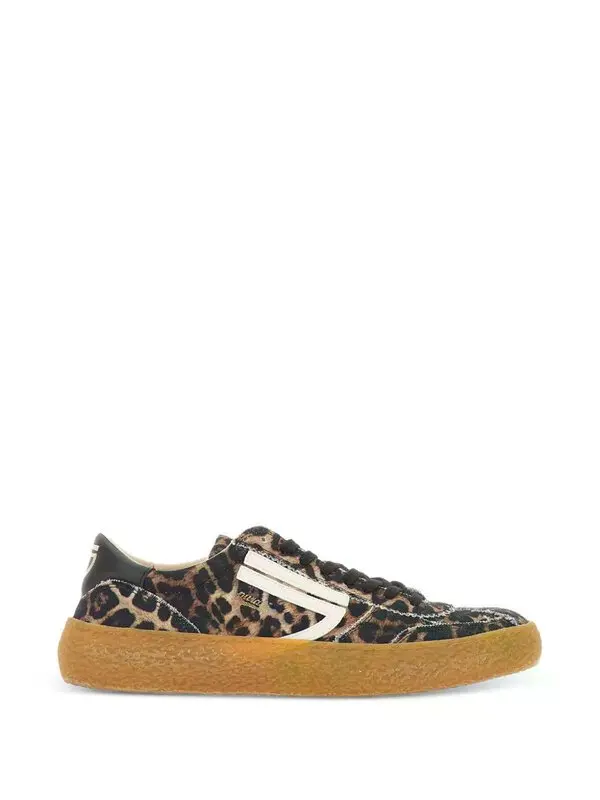 PURAAI Leopard-print Frayed Sneakers