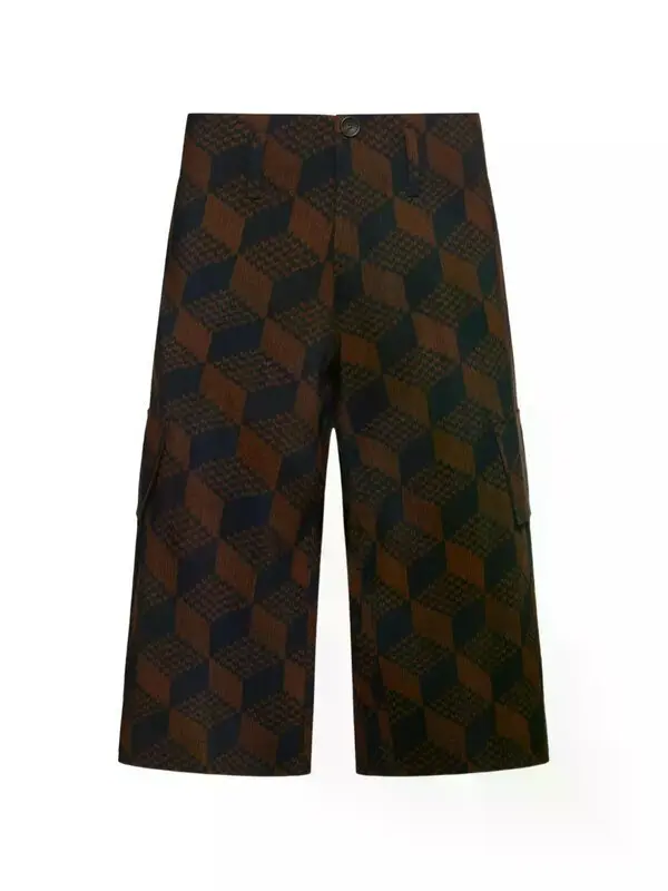 PIERRE-LOUIS MASCIA Dylan Geometric-pattern Cargo Shorts