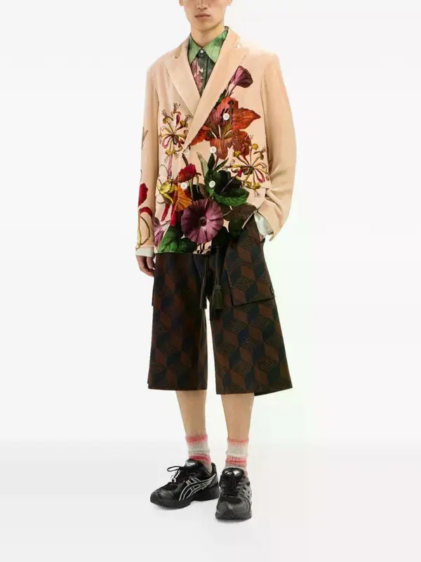 PIERRE-LOUIS MASCIA Dylan Geometric-pattern Cargo Shorts