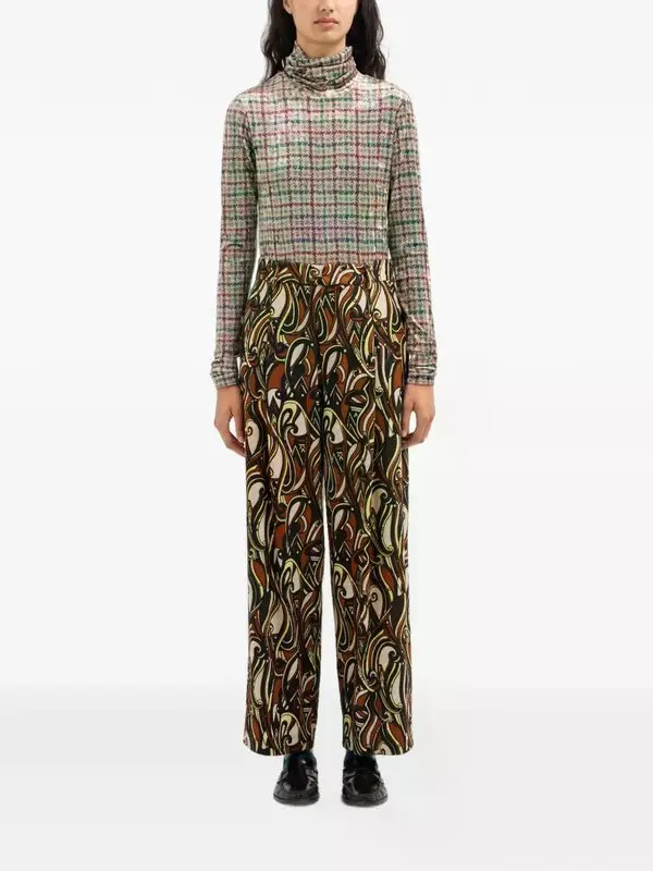 PIERRE-LOUIS MASCIA Beatex Swirling-pattern Wool Trousers