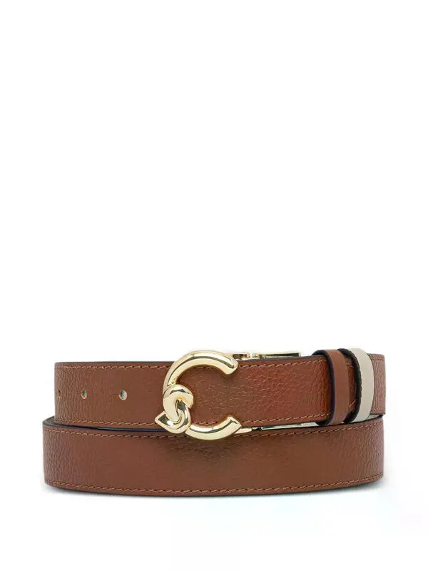 COCCINELLE C-me Reversible Logo-plaque Belt - Brown