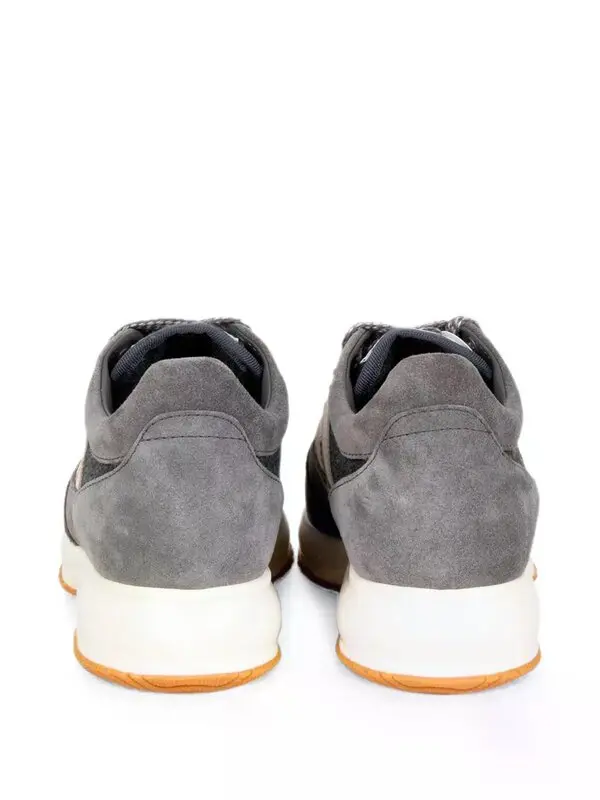 Hogan Logo-patch Panelled Sneakers - Grey