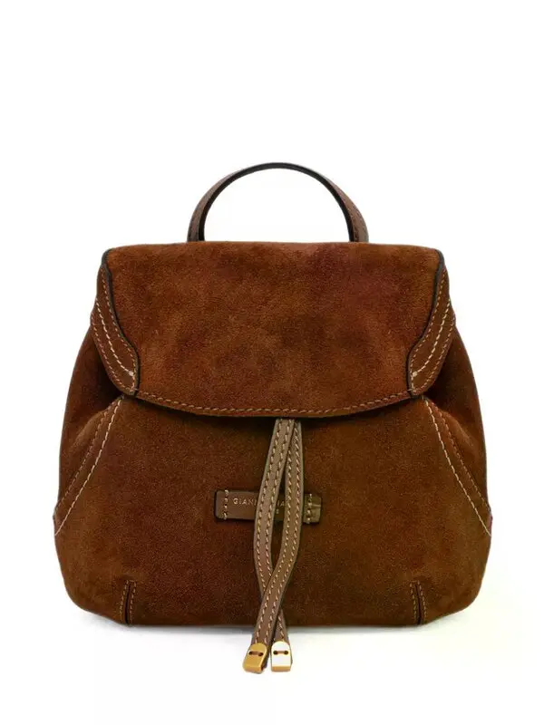 GIANNI CHIARINI Violette Contrast-stitch Suede Backpack