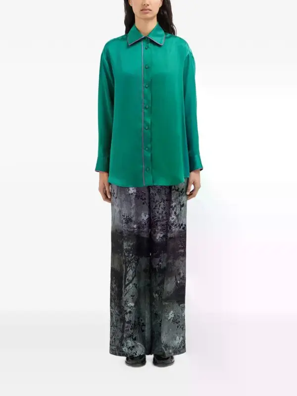 PIERRE-LOUIS MASCIA Mutka Piped Silk Shirt
