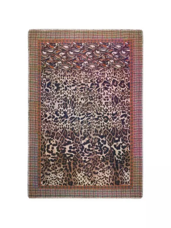 PIERRE-LOUIS MASCIA Euclidex Leopard-print Paisley-pattern Scarf