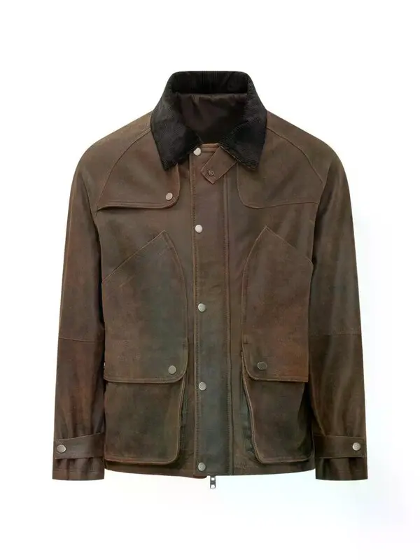 DFOUR Corduroy-collar Patch-pocket Coat