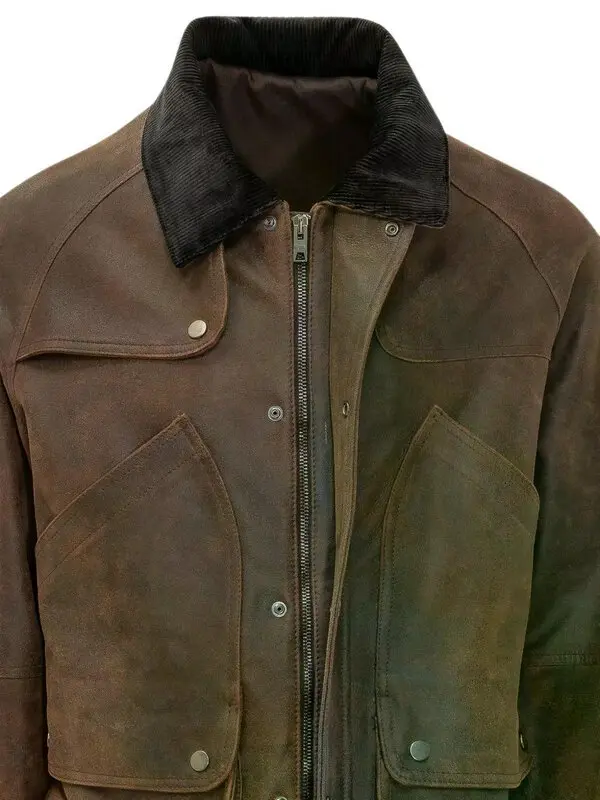 DFOUR Corduroy-collar Patch-pocket Coat