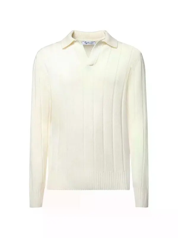 GALIANO Ribbed-knit Pullover - White