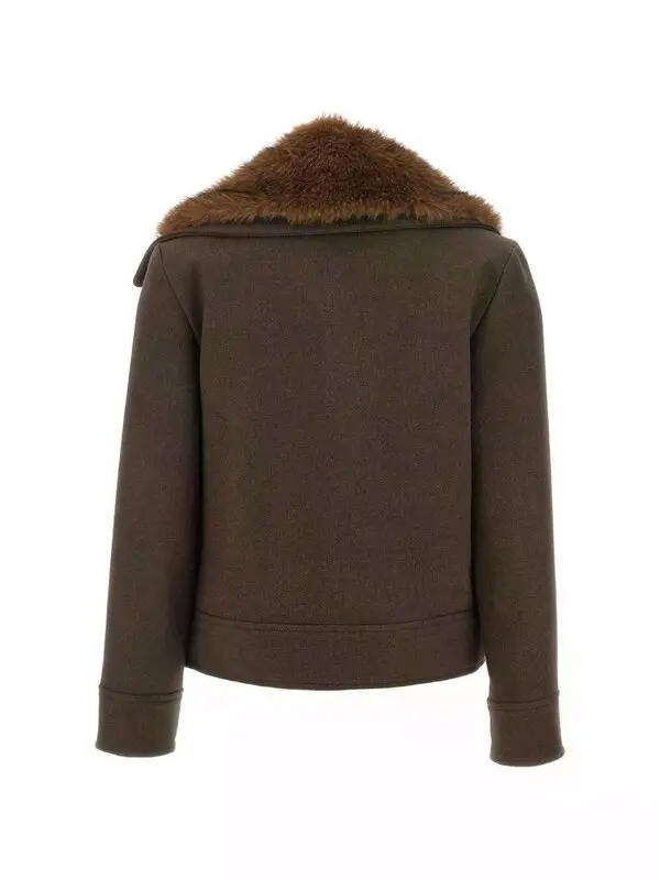 KAOS Faux-fur Collar Cropped Jacket