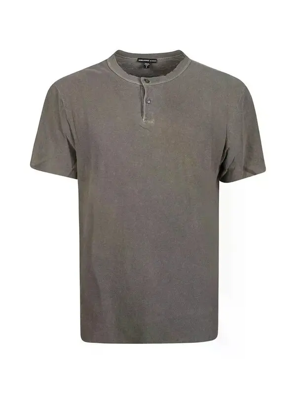 JAMES PERSE Henley-neck Short-sleeve T-shirt