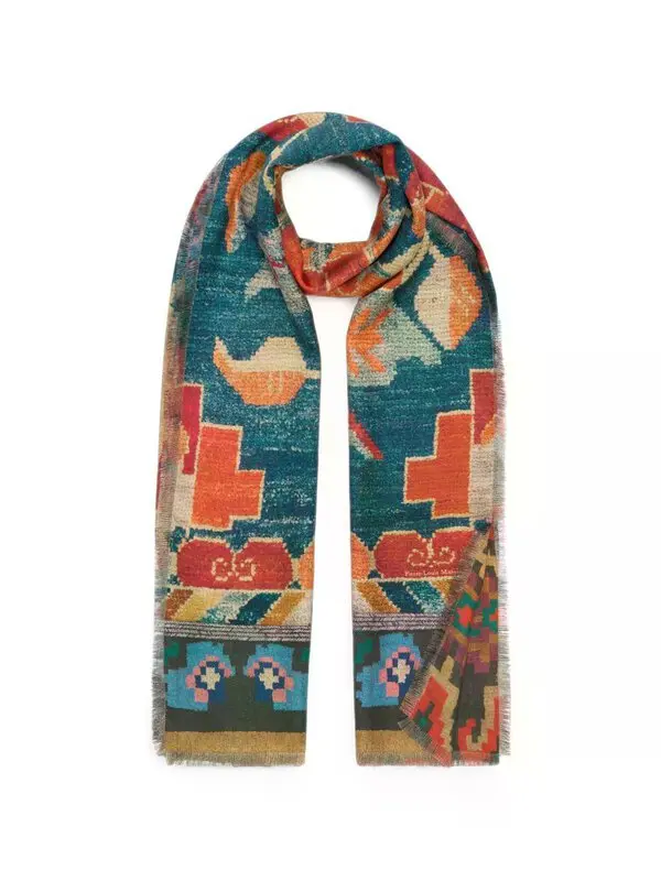 PIERRE-LOUIS MASCIA Fancy Geometric Floral-print Scarf