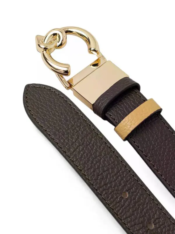 COCCINELLE C-me Logo-buckle Grained Belt
