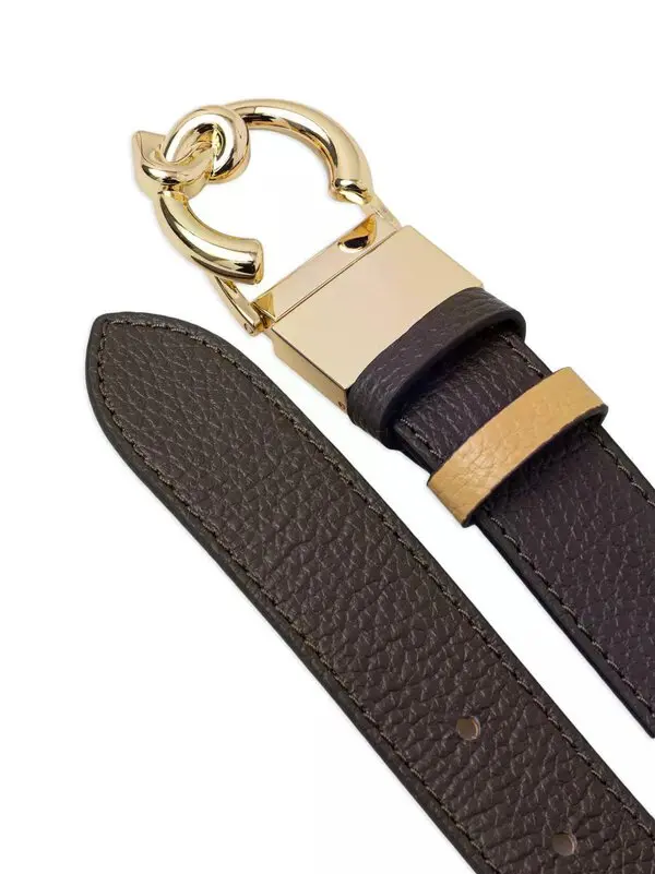 COCCINELLE C-me Logo-buckle Grained Belt - Brown