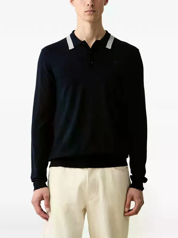 TRUSSARDI Contrast-collar Polo Shirt - Blue