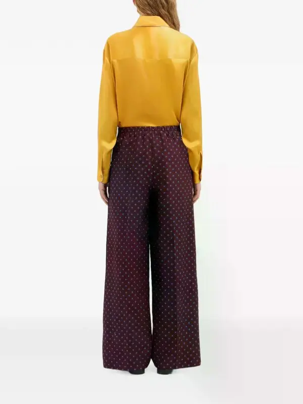 PIERRE-LOUIS MASCIA Geometric-print Tailored Trousers - Purple