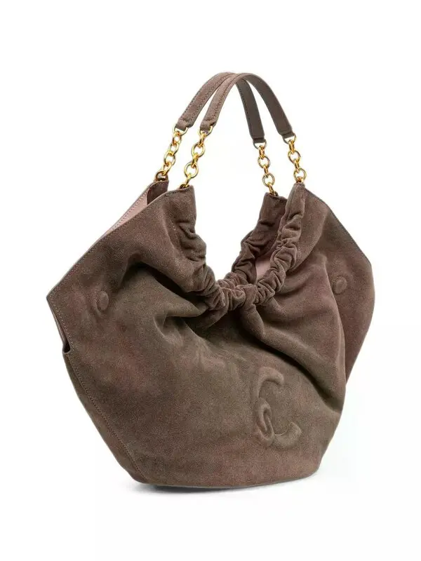 COCCINELLE Embossed-logo Suede Tote Bag