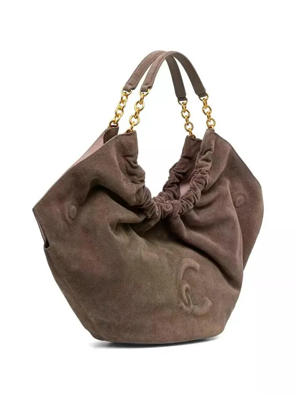 COCCINELLE Embossed-logo Suede Tote Bag