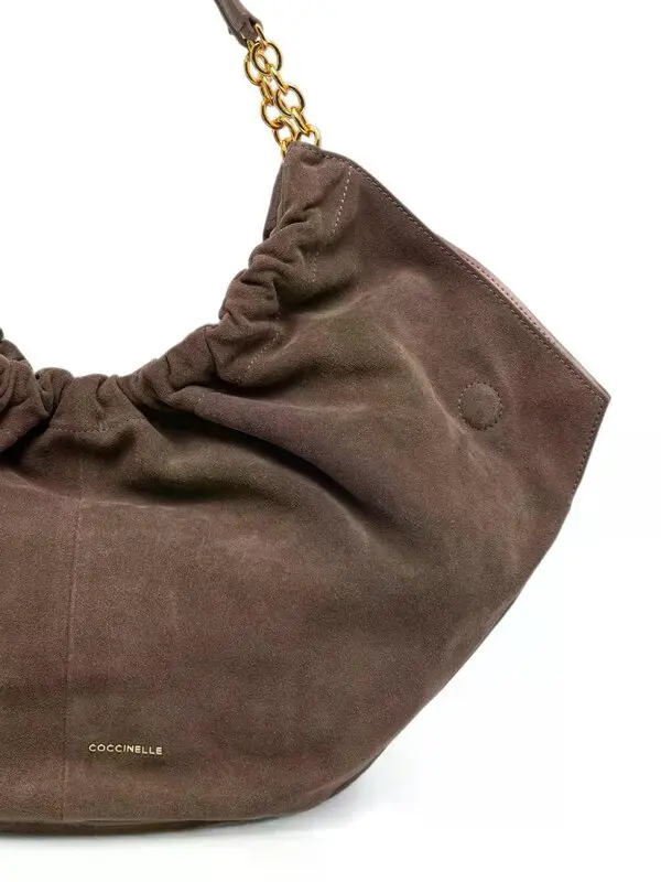 COCCINELLE Embossed-logo Suede Tote Bag
